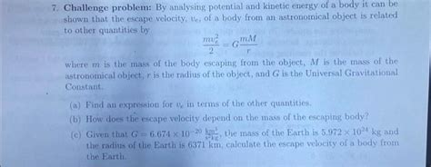 Solved Challenge Problem By Analysing Potential And Chegg
