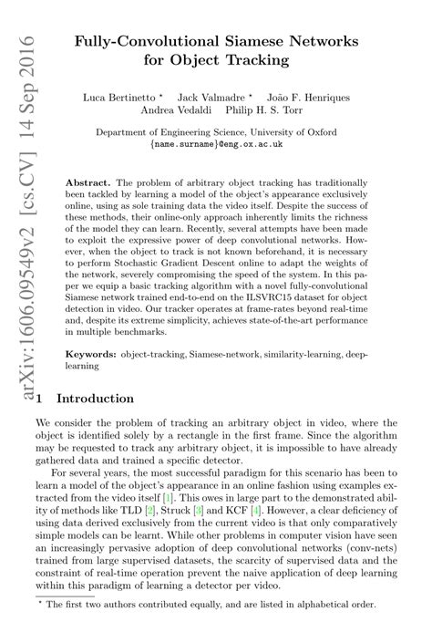Pdf Fully Convolutional Siamese Networks For Object Tracking