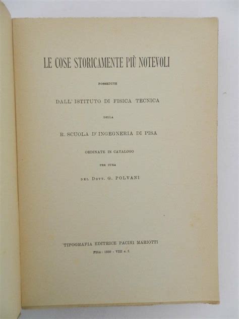 Le Cose Storicamente Piu Notevoli Possedute Dallistituto Di Fisica