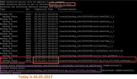 Spfile Backup Not Held For The Retention Period Oracle Forums