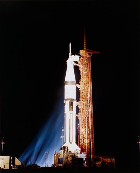 Nighttime View Of Launch Complex 34 Kennedy Space Center Showing The