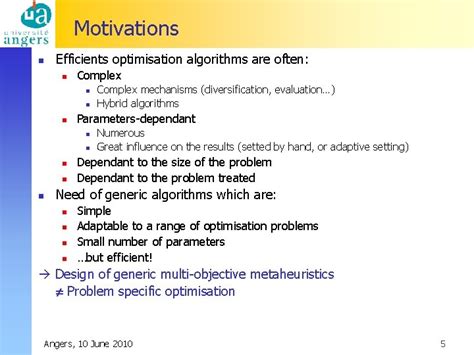 Multiobjective Optimisation Ii Matthieu Basseur Angers 10 June