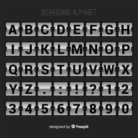 Free Vector Realistic Scoreboard Style Alphabet