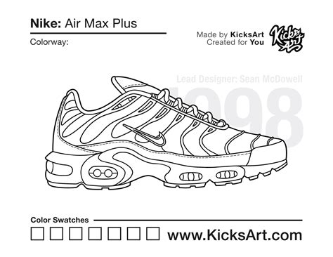 Nike Air Max Plus Sneaker Coloring Pages Created By Kicksart