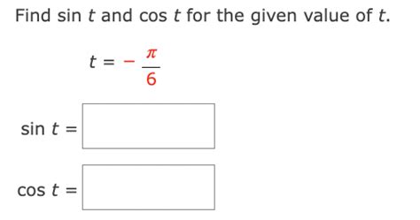 Solved Find Sint And Cost For The Given Value Of Chegg Com