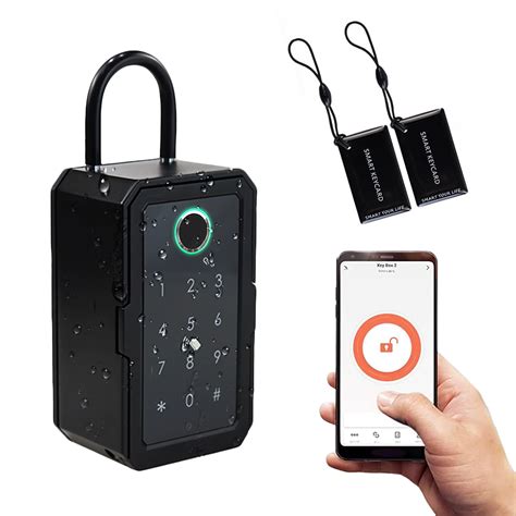 Bluetooth Smart Key Lock Box With APP Fingerprint Control Wall Mounted For Airbnb Realtor
