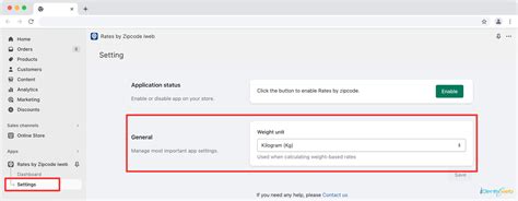 Weight Unit In Rates By Zipcode IWeb App