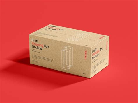Free Branding Craft Box Packaging Mockup Design Mockup Planet