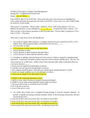 Exam III Comprehensive Final Docx SCM Principles Of Supply Chain Management Spring