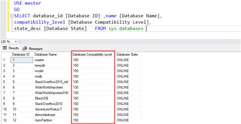 Different Ways To Identify And Change Compatibility Levels In SQL Server