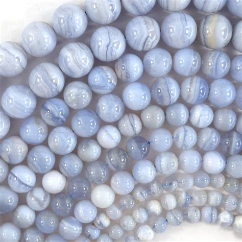 Natural Blue Lace Agate Round Beads Gemstone 155 Strand 4mm 6mm 8mm