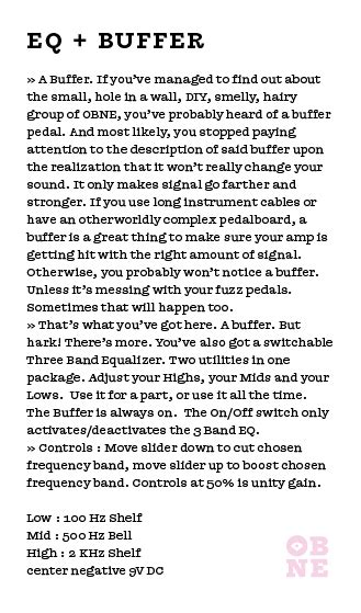 Old Blood Noise Endeavors — Obne 3 Band Eq Buffer W Sliders