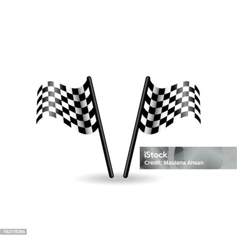 레이스 플래그 벡터 아이콘 기호입니다 간단한 디자인 체크 기호 기호 템플릿 Championship에 대한 스톡 벡터 아트 및