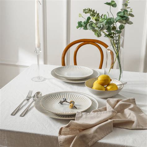 Stone Lain Linea 32 Piece Dinnerware Set Stoneware Soda Lime Glass