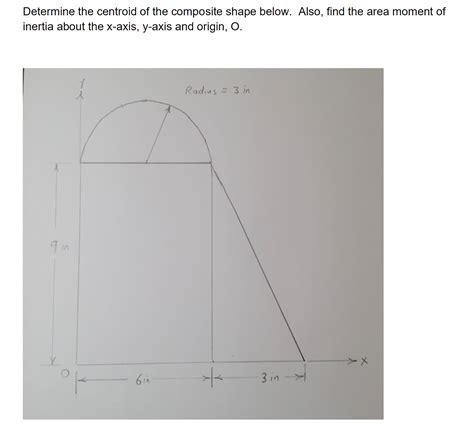 [solved] determine the centroid of the composite shape below also