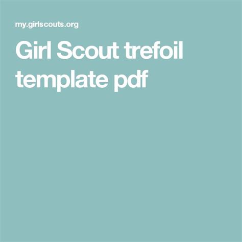Daisy Girl Scout Trefoil Pattern