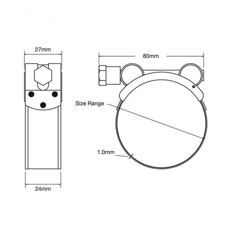 Ttbs101 107p Tridon Stainless Steel T Bolt Clamp 101mm To 107mm Box Of 10