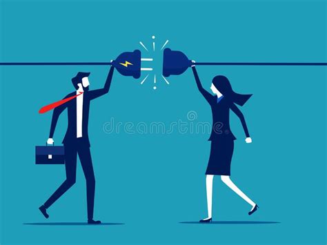 Connection Or Synergy Businessman Connecting Electric Power Lines Stock Vector Illustration