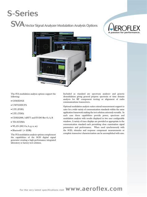 Pdf S Series Sva Vector Signal Analyzer Modulation Analysis Dokumen