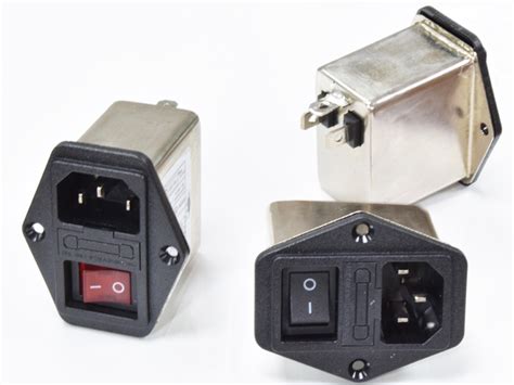 Cw2b Iec60320 C14 Inlet With Emi Filter Rocker Switch And Single Fuse