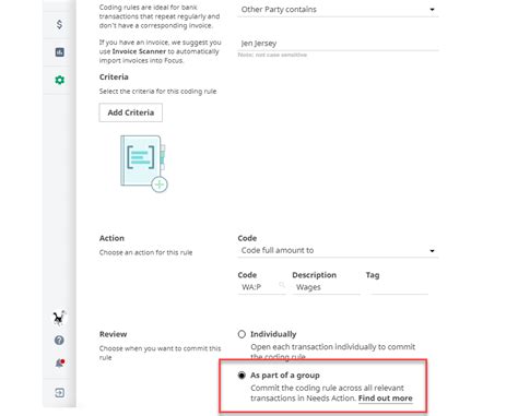 Running Bank Transaction Coding Rules