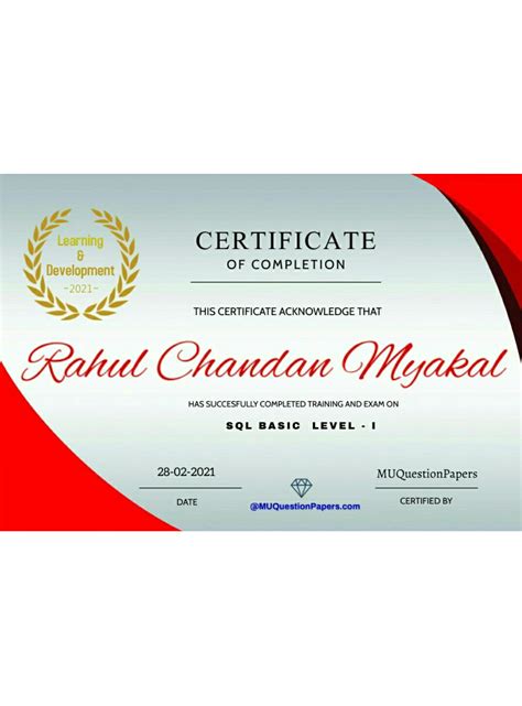 Rahul Myakal On Linkedin Sql Basics Levelingup Exam Muquestionpaper Certification