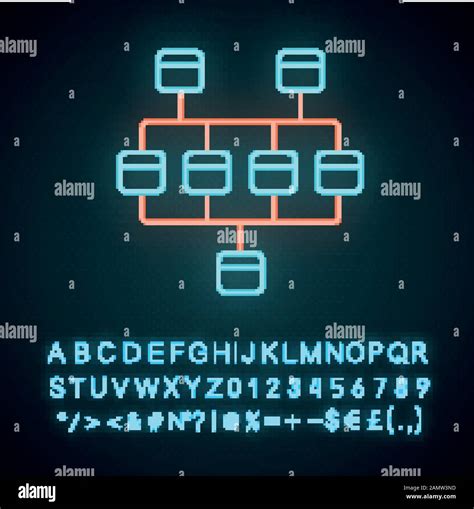Network Diagram Neon Light Icon Cluster Diagram Network Graphical Chart Computers Structure