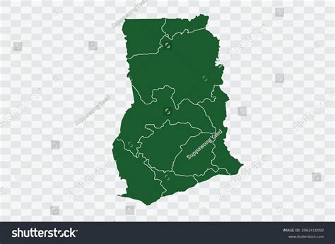 Ghana Map Green Color On Png Stock Vector Royalty Free 2062410092