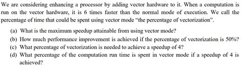 Solved We Are Considering Enhancing A Processor By Adding