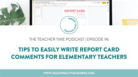 Tips To Easily Write Report Card Comments For Elementary Teachers