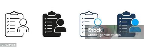 이력서 문서 선 및 실루엣 아이콘 세트 Cv 편지 형식 그림 고용 용지 면접 후보자 기호 프로필 정보 편집 가능한 획 고립된 벡터 일러스트 레이 션 개성 개념에 대한 스톡