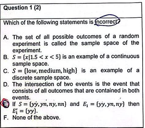 Solved Question 1 2which Of The Following Statements Is
