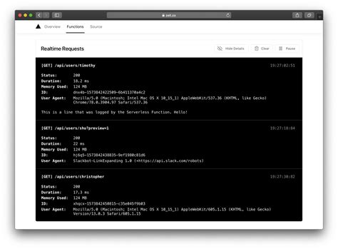 Inspecting Serverless Functions Vercel