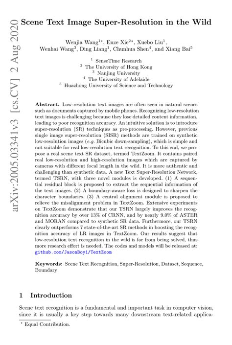 Pdf Scene Text Image Super Resolution In The Wild