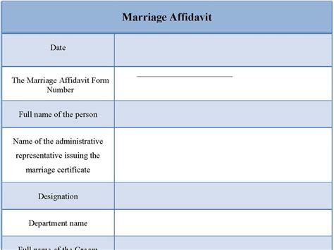Marriage Affidavit Fillable Pdf Form Editable Pdf Forms