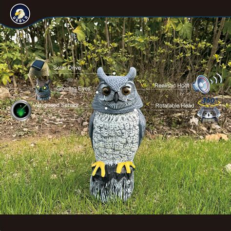 Solar Powered Owl Decoy Owl Decoy Solar Owl Scarecrow Decoy