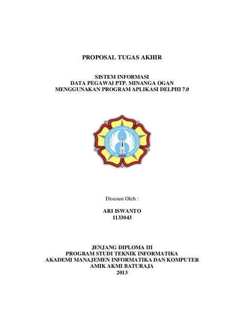 Contoh Proposal Skripsi Teknik Informatika Jaringan