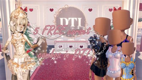 5 Free Corset Combos In Dti On Roblox Youtube