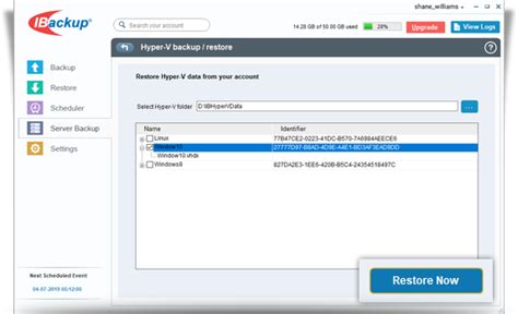 Restore Hyper V Virtual Machines