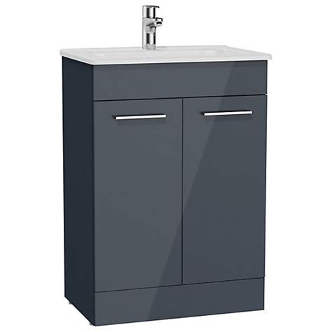 Holkham Anthracite Grey Vanity Unit And Basin 855 X 590mm