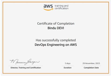 Successfully Completed Devops Engineering On Aws ⭐️ Devi Krishnan B