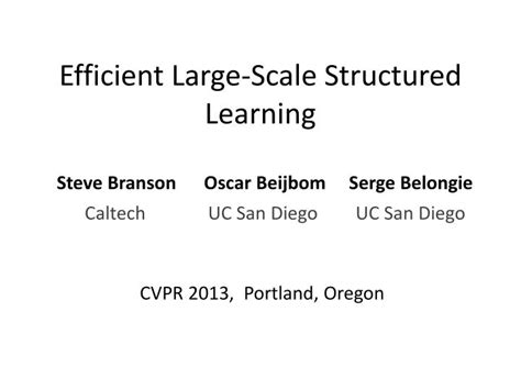 ppt efficient large scale structured learning powerpoint presentation