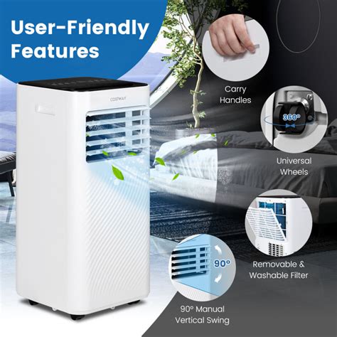 10000 Btuashrae Portable Air Conditioner With 4 Modes Costway