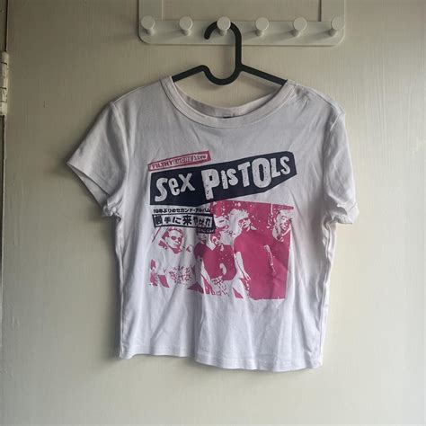 Handm Womens Cropped Sex Pistols T Shirt Size Medium Depop