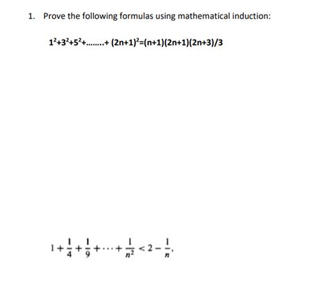Solved 1 Prove The Following Formulas Using Mathematical
