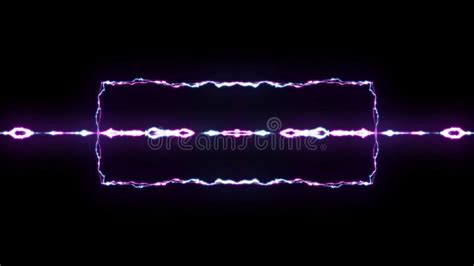 Loopable Purple Neon Lightning Bolt Symmetrical Zig Zag Shape Flight On Black Background