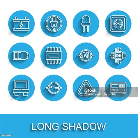 Set Line Fuse Electric Circuit Scheme Car Battery Exclamation Mark In Triangle Electrical