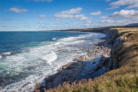 Cliffs Of Nova Scotia Canada Atlantic Ocean Rocks Stock Image