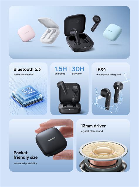 Baseus E16 True Wireless Earbuds Tws Bluetooth 5 3 Earphone With Ipx4 Waterproof 30h Music Time