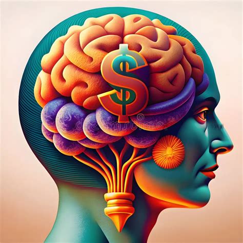 Creative Brain With Money Concept 3d Illustration Stock Illustration